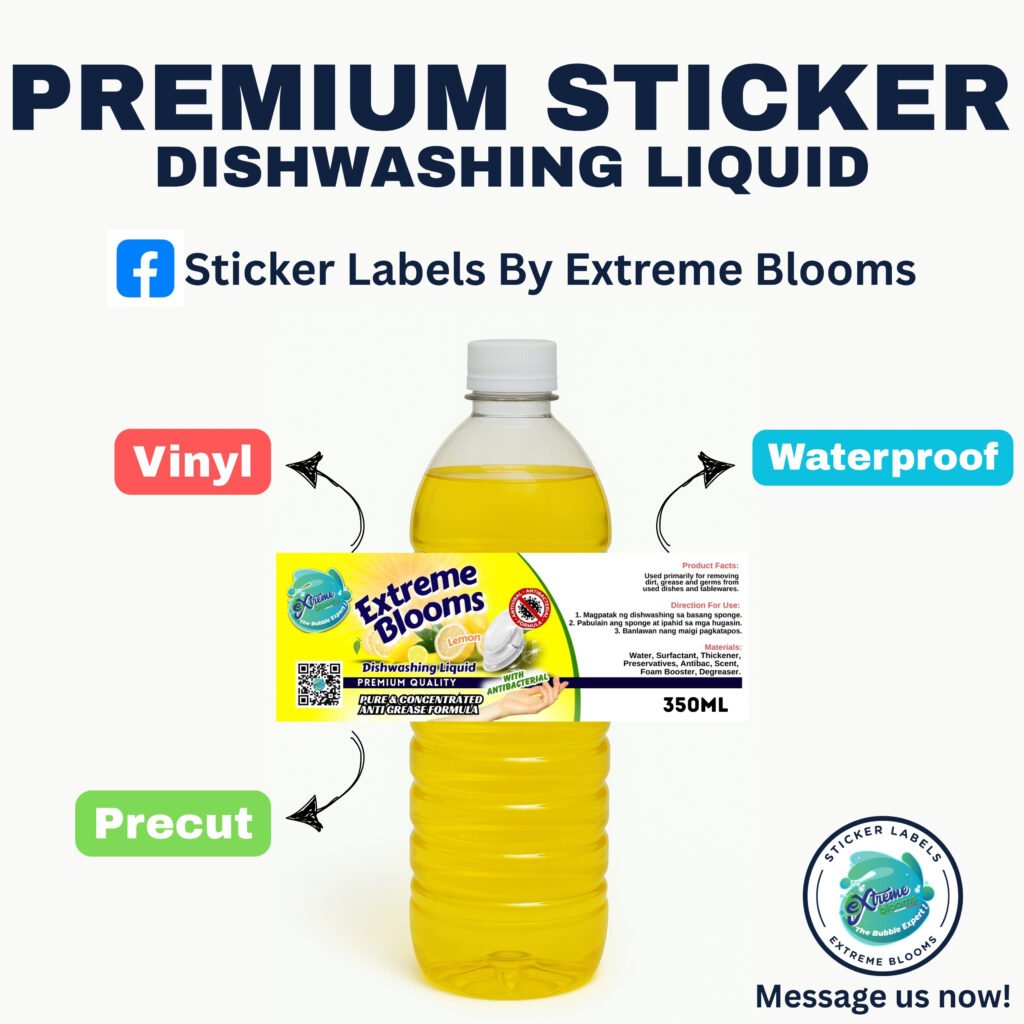 PREMIUM STICKER LABEL DISHWASHING LIQUID BY EXTREME BLOOMS – Extreme Blooms