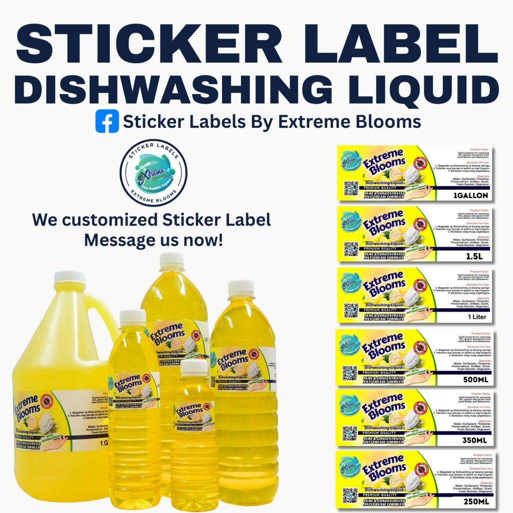 PREMIUM STICKER LABEL DISHWASHING LIQUID BY EXTREME BLOOMS – Extreme Blooms